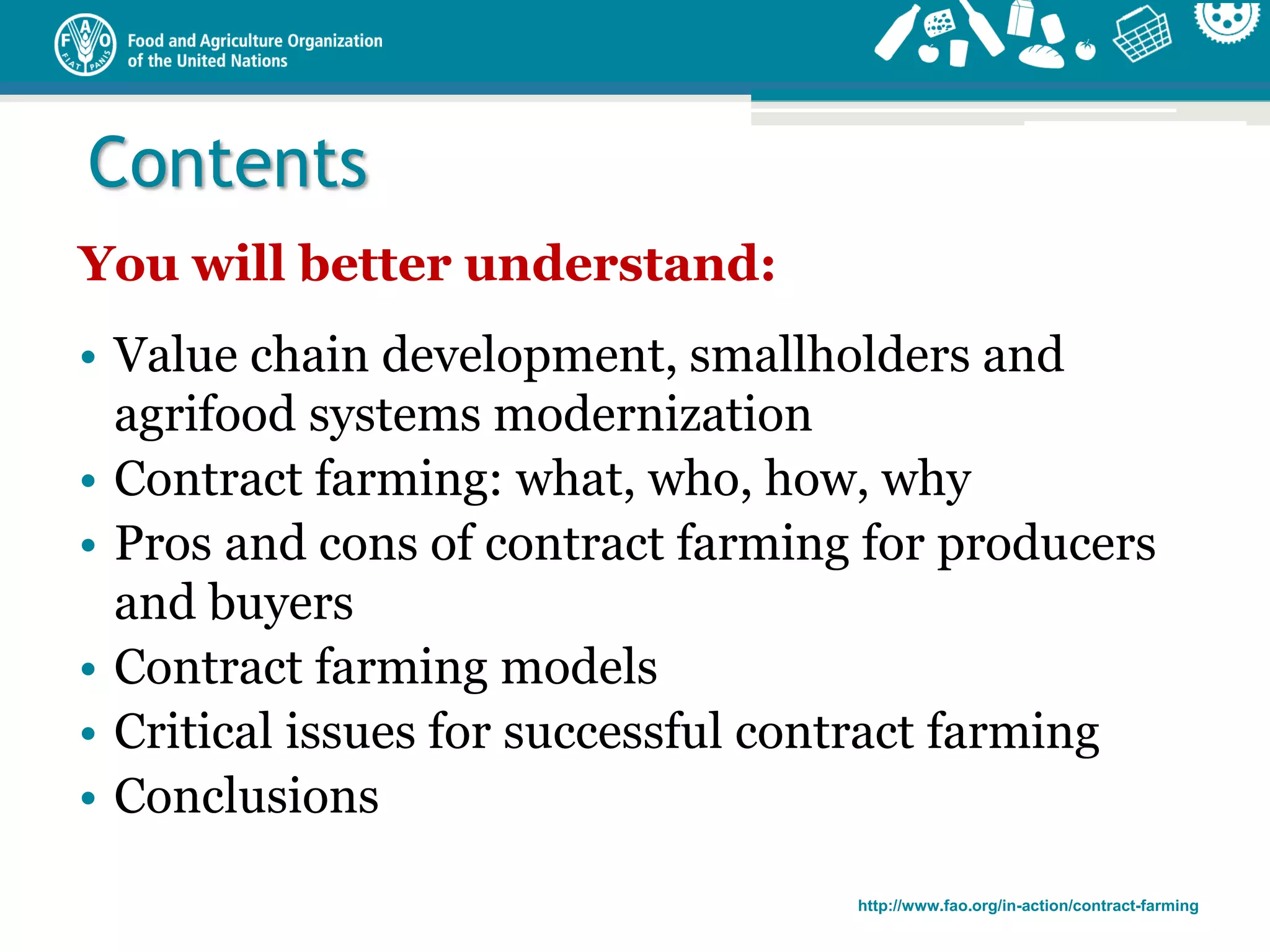Module 1: Basic concepts in contract farming | PPTX