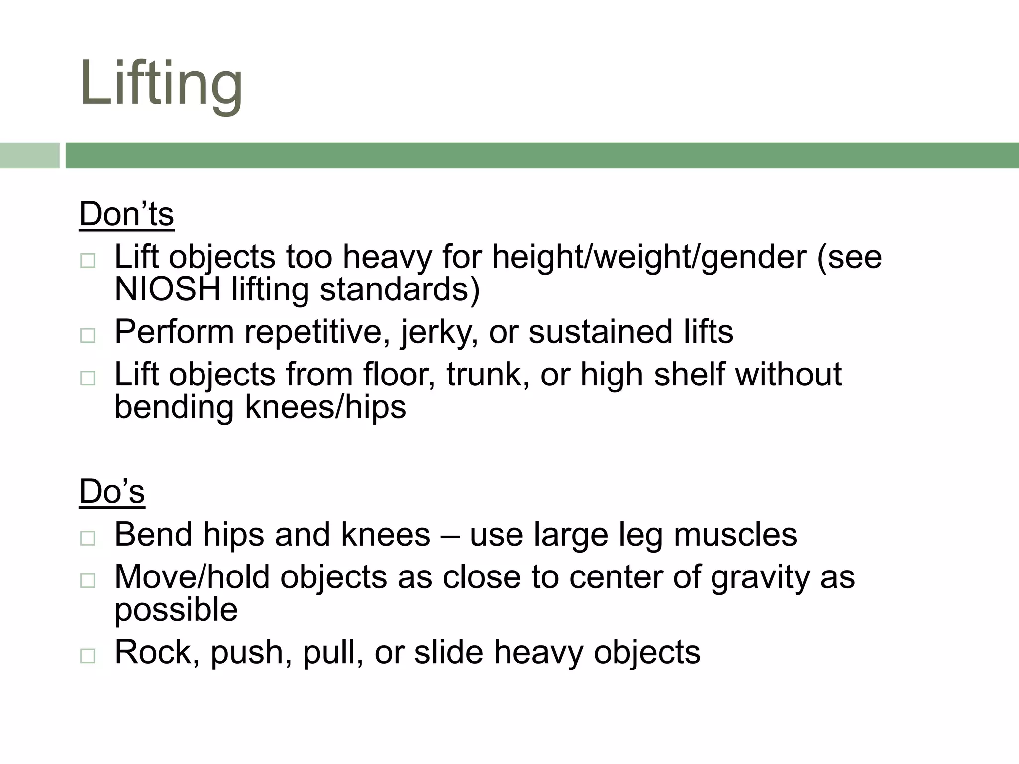 Module 1 body mechanics and lifting | PPTX