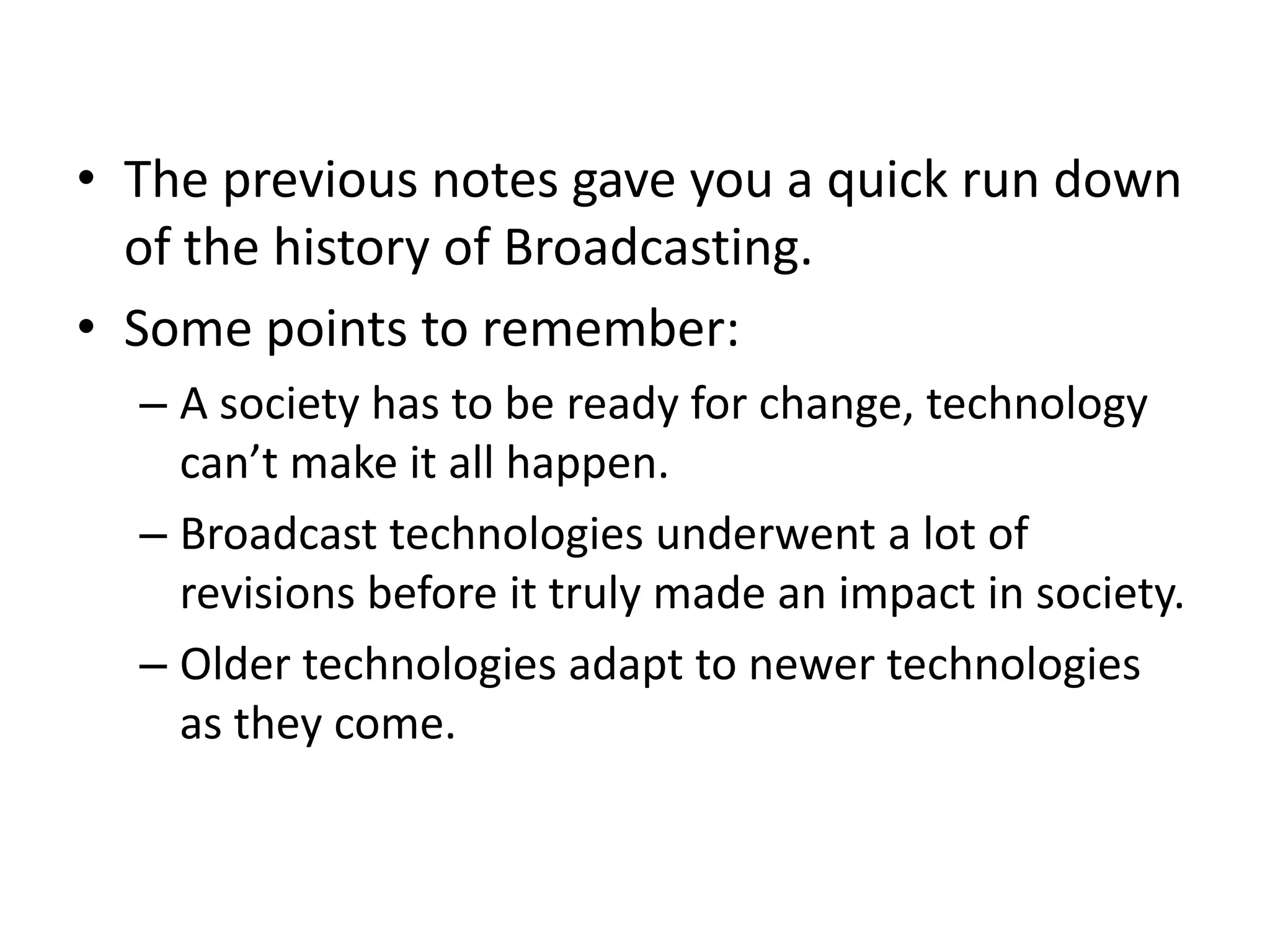 Broadcast History | PPTX