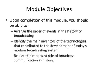Broadcast History | PPTX