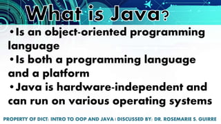 Introduction to Object-Oriented Concepts and Java | PPT