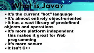 Introduction to Object-Oriented Concepts and Java | PPT