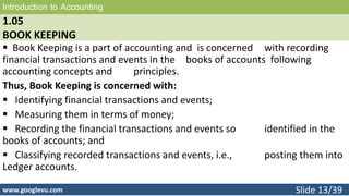 Fundamentals of Accounting / Introduction of Accounting | PPTX