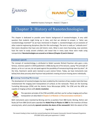 History of nanotechnologies - Nanoscience and nanotechnologies | PDF