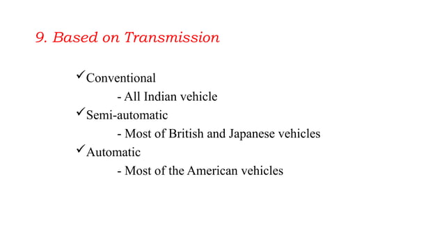 KTU 2019 Classification of Automobile.pptx