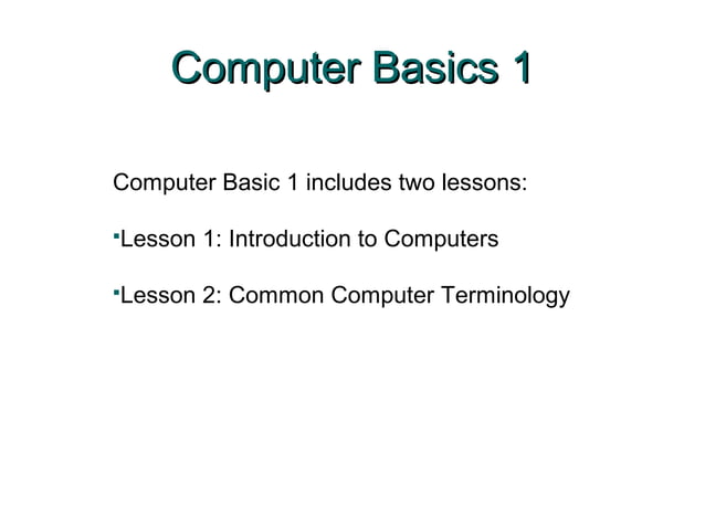 Module1 computerbasics1 | PPT