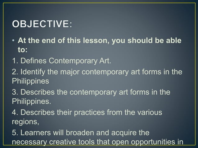 module 1 CPAR.pptx Contemporary arts in the philippines | PPTX | Modern ...