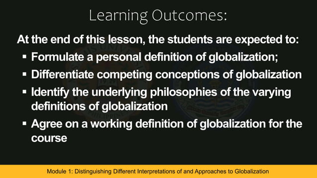Module 1 Distinguishing Different Interpretations of and Approaches to ...