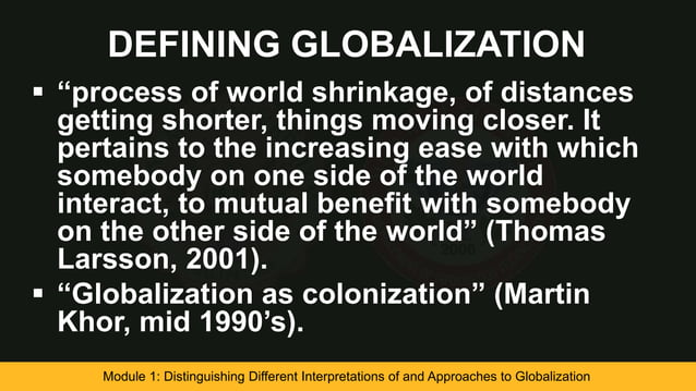 Module 1 Distinguishing Different Interpretations of and Approaches to ...