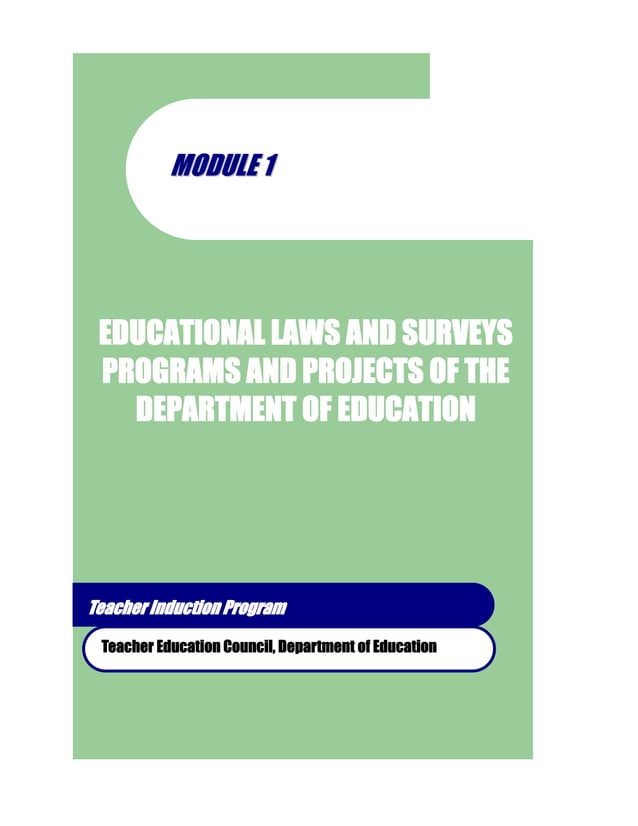 Module 1 educational laws and surveys programs and projects of the dep ed | PDF
