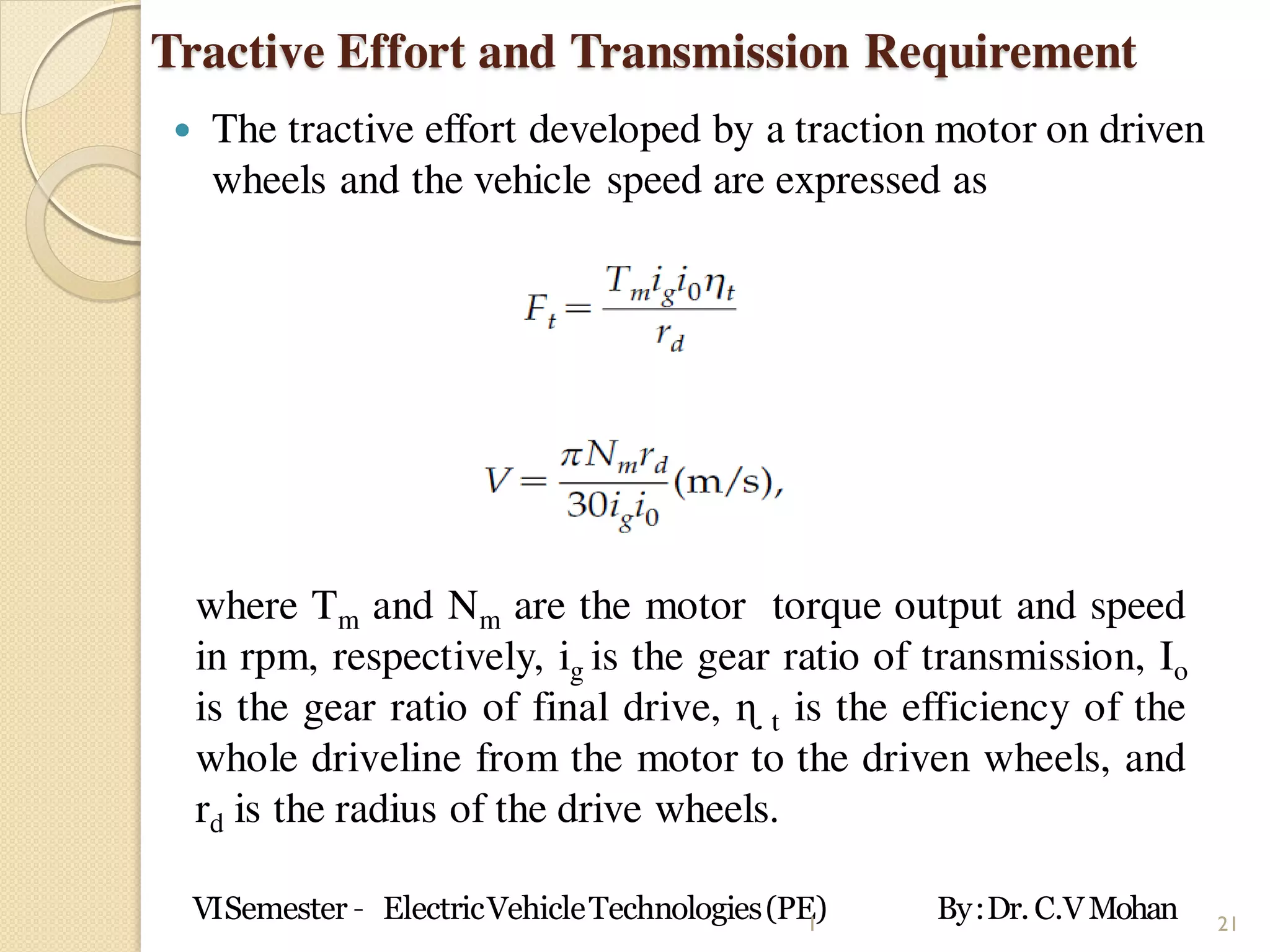 Module 1: Electric vehicle Technology for VTU - by Dr. C V Mohan | PDF
