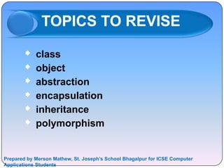 Module1 elementary concepts of objects and classes | PPTX