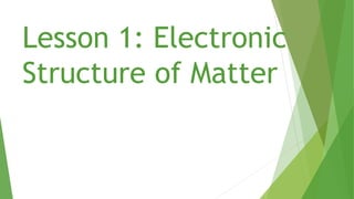 MODULE 1 ELETCRONIC STRUCTURE OF MATTER.pptx