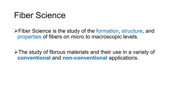 fiber science | PPT