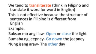 Filipino English | PPTX