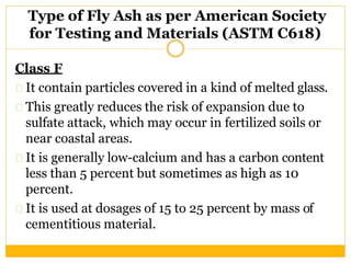Module 1 Flyash as Mineral Admixtures in Concrete | PPTX
