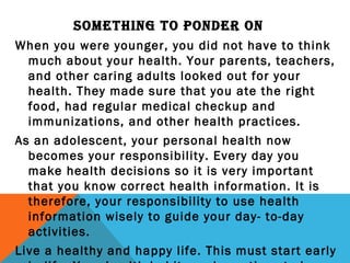 Module 1 growing healthy | PPT