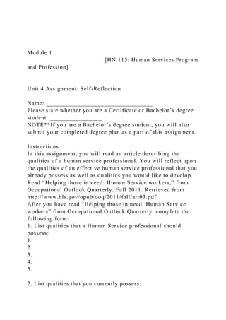 Module 1 [HN 11.docx | Non-Profit Organizations | Industries