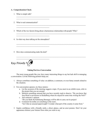 Module 1 informal interaction with people | PDF | Educational ...