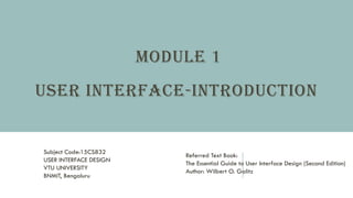 User Interface Design - Module 1 Introduction | PDF