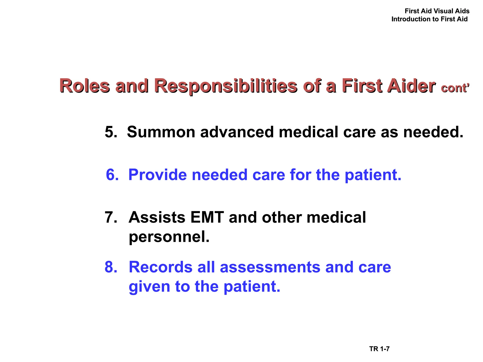 first aid Introduction Basic Life Support | PPT