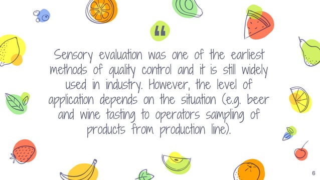 Introduction to Food Sensory Evaluation and it's application | PPT