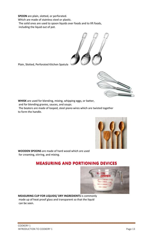 MODULE #1 INTRODUCTION IN COOKERY 1.docx | Desserts and Baking | Food ...