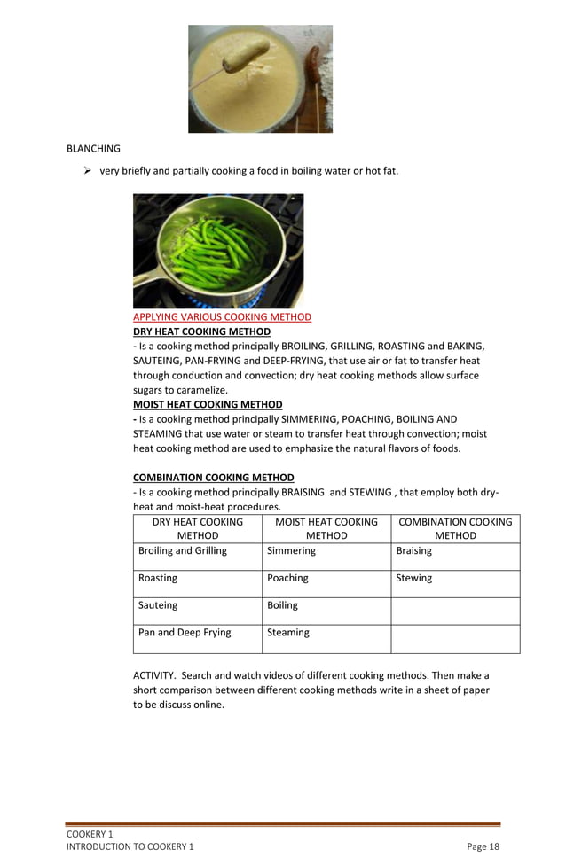 MODULE #1 INTRODUCTION IN COOKERY 1.docx | Desserts and Baking | Food ...
