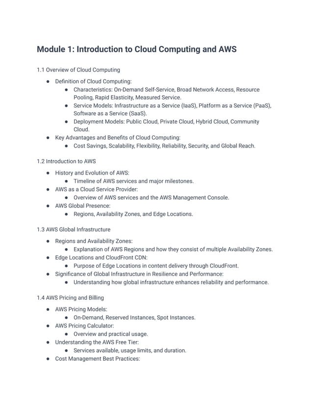 Module 1_ Introduction to Cloud Computing and AWS.pdf | Cloud Computing ...
