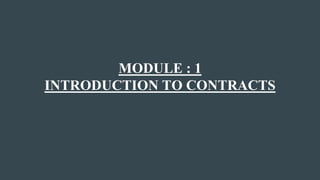 Module 1 introduction to contracts (flowchart ver) | PPTX