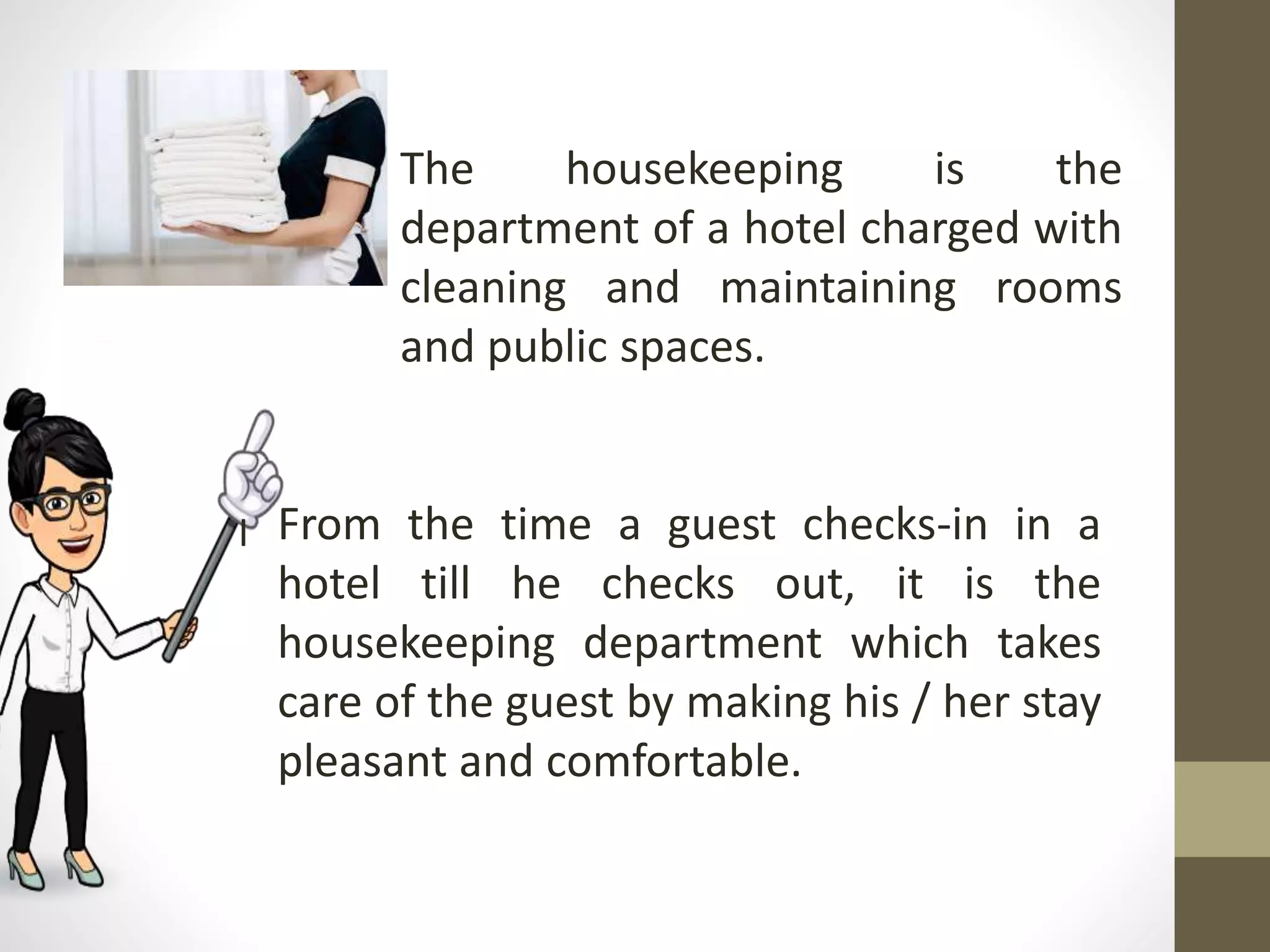 Module 1 introduction to houskeeping operations | PPTX