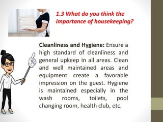 Module 1 introduction to houskeeping operations | PPTX