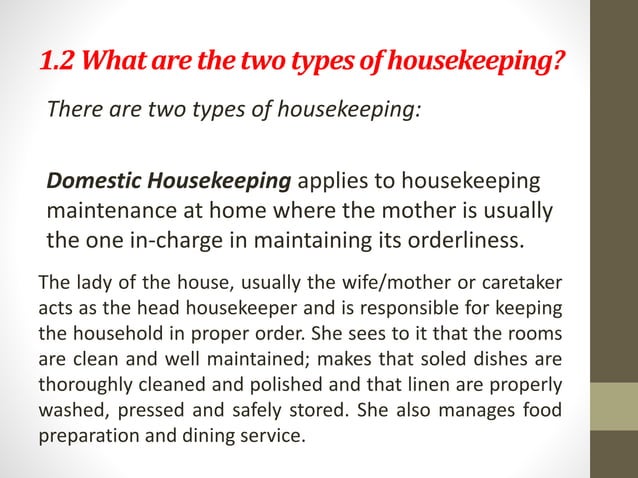 Module 1 introduction to houskeeping operations | PPTX