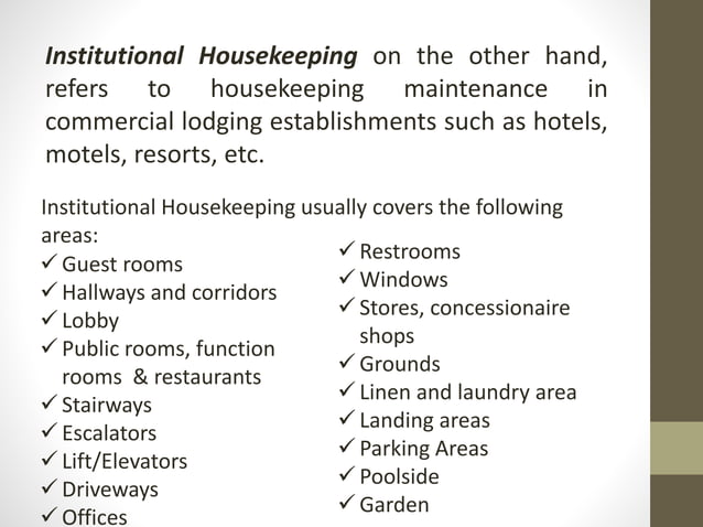 Module 1 introduction to houskeeping operations | PPTX