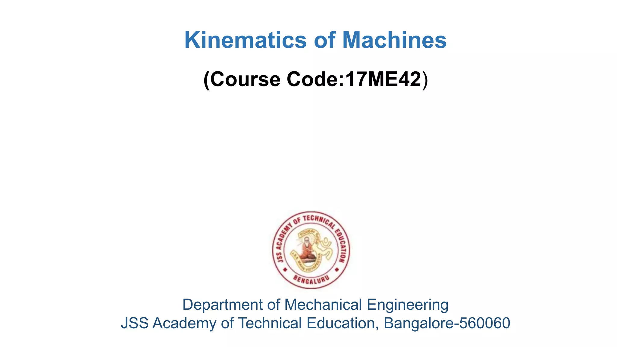 Module 1 introduction to kinematics of machinery | PPTX