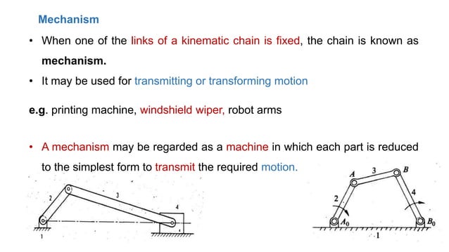 Module 1 introduction to kinematics of machinery | PPT