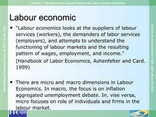 Module 1 introduction to labour markets & labour market institution | PPT