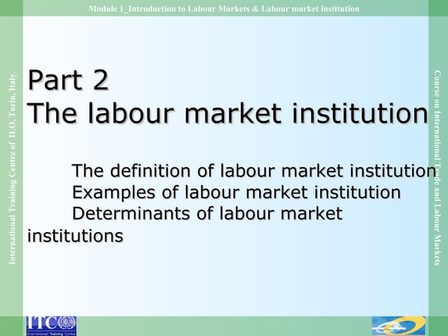 Module 1 introduction to labour markets & labour market institution ...