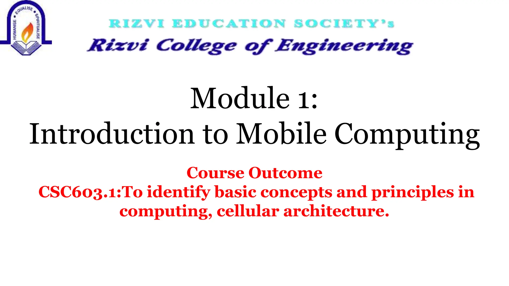 Module 1 Introduction To Mobile Computingpptx Smartphones Consumer Electronics