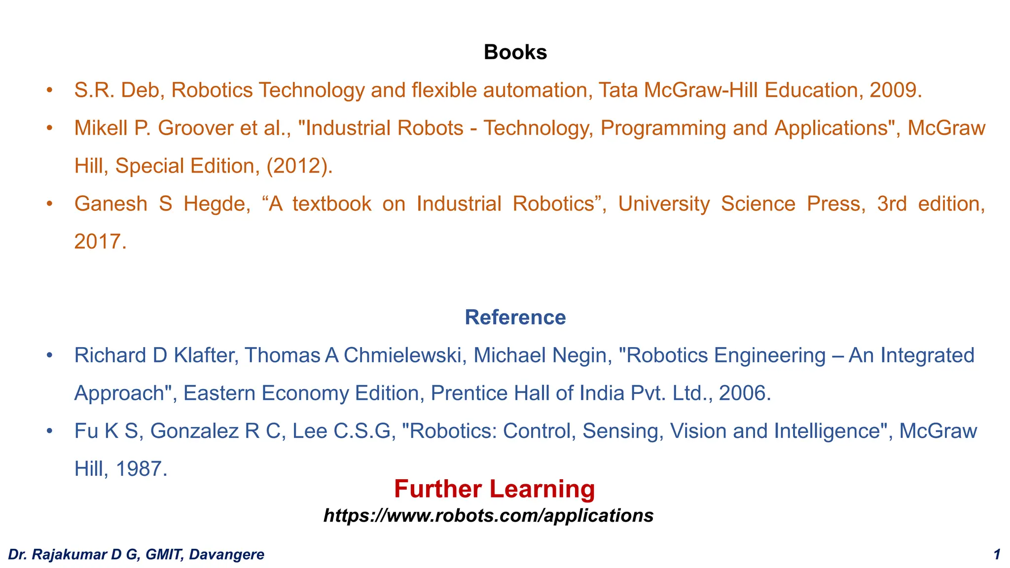 Module 1_Introduction To Robotics, for students | PDF