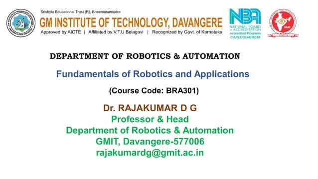 Module 1_Introduction To Robotics, for students | PDF