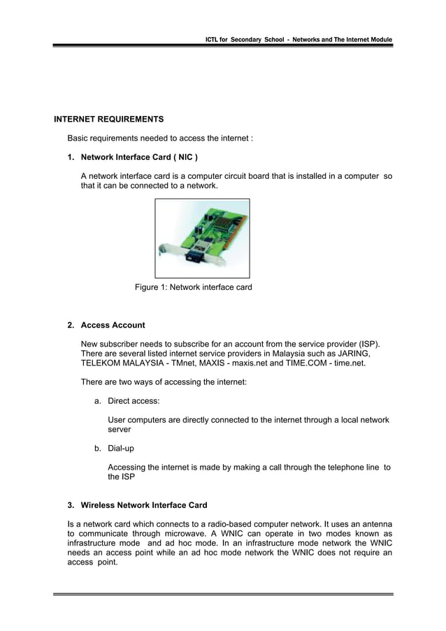 Module 1 intro internet | PDF