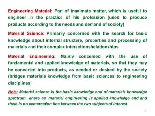 Module 1, intro to engg materials | PPT