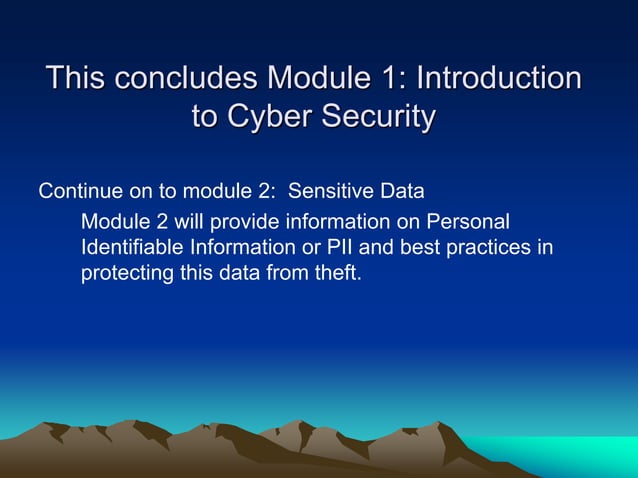 Module 1 :Introduction to Cyber Security | PPT | IT and Internet ...