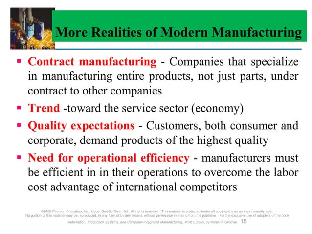 Module 1 Lecture 1 Introduction To Automation In Production Systems.ppt | Mechanical and ...