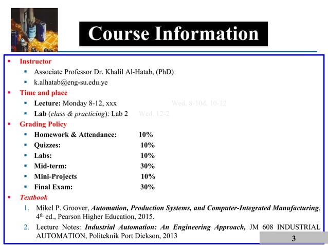 Module 1 Lecture 1 Introduction To Automation In Production Systems.ppt | Mechanical and ...
