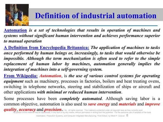 Module 1 Lecture 1 Introduction To Automation In Production Systems.ppt | Mechanical and ...