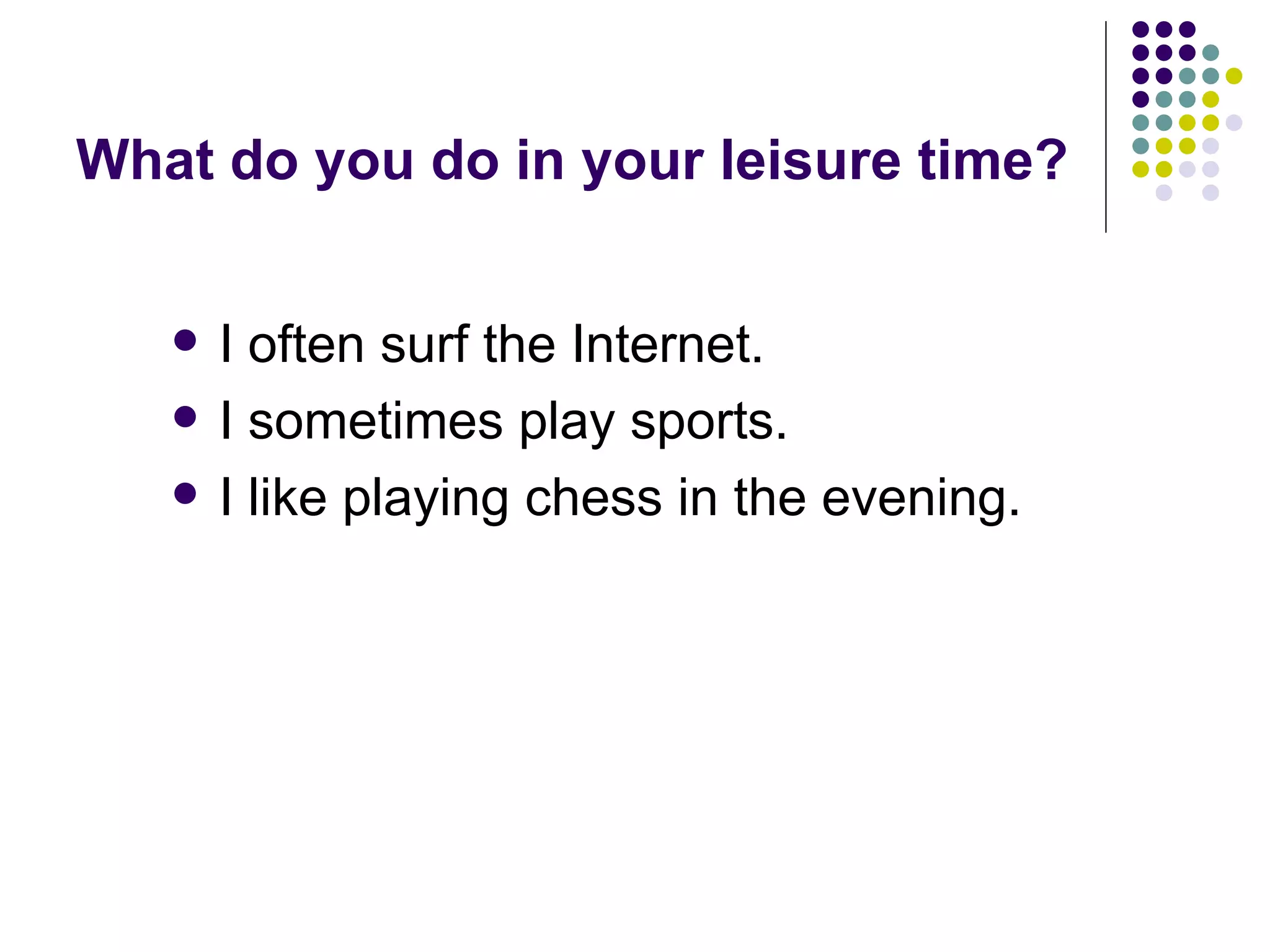 Module 1 leisure activities | PPT | Sports