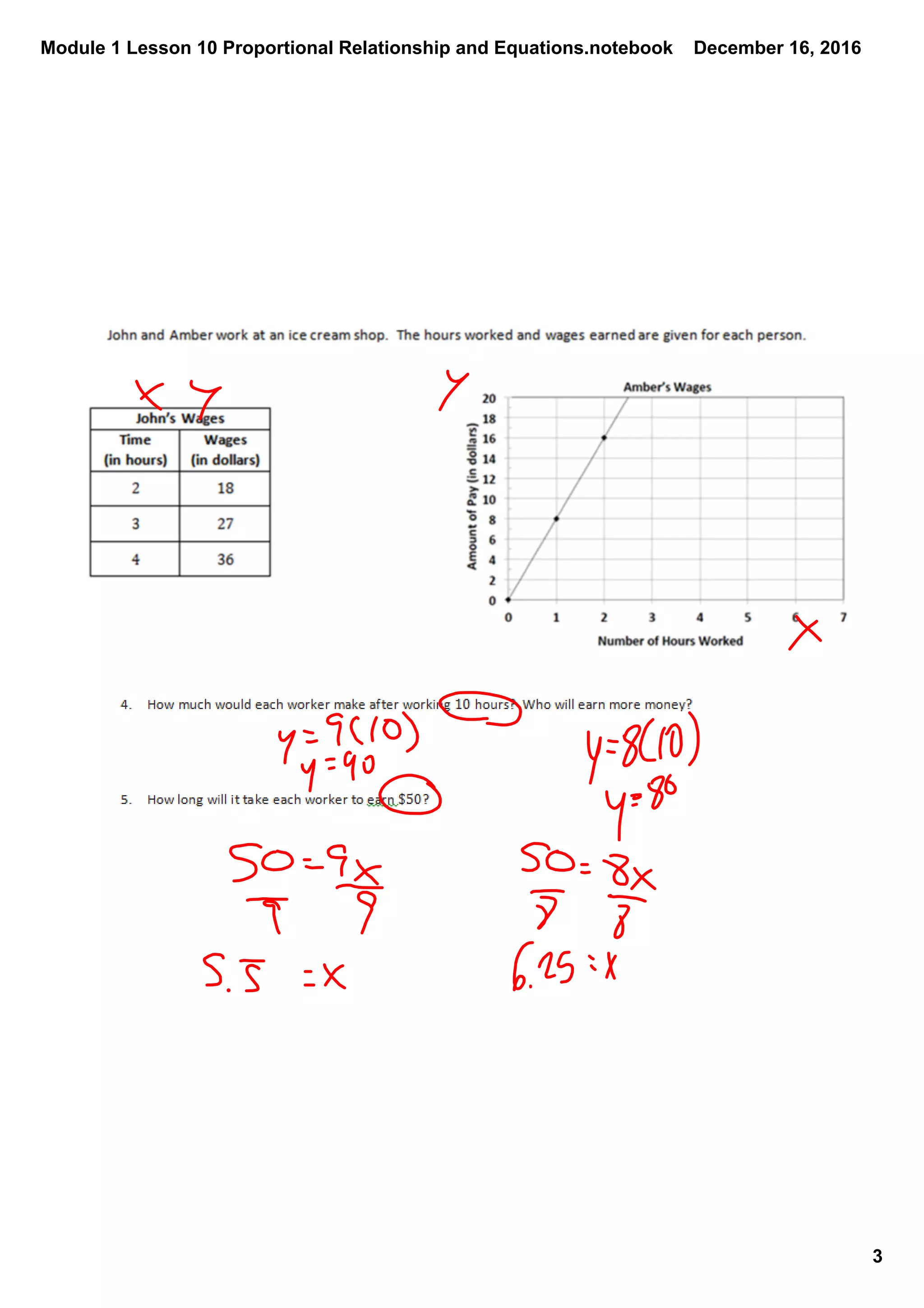 Module 1 lesson 10 proportional relationship and equations | PDF