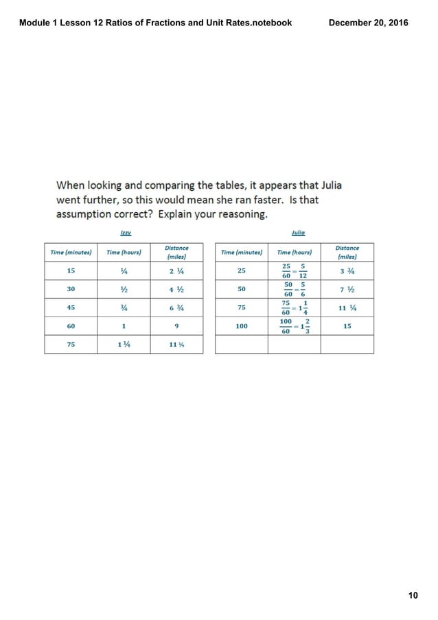 Module 1 lesson 12 ratios of fractions and unit rates | PDF